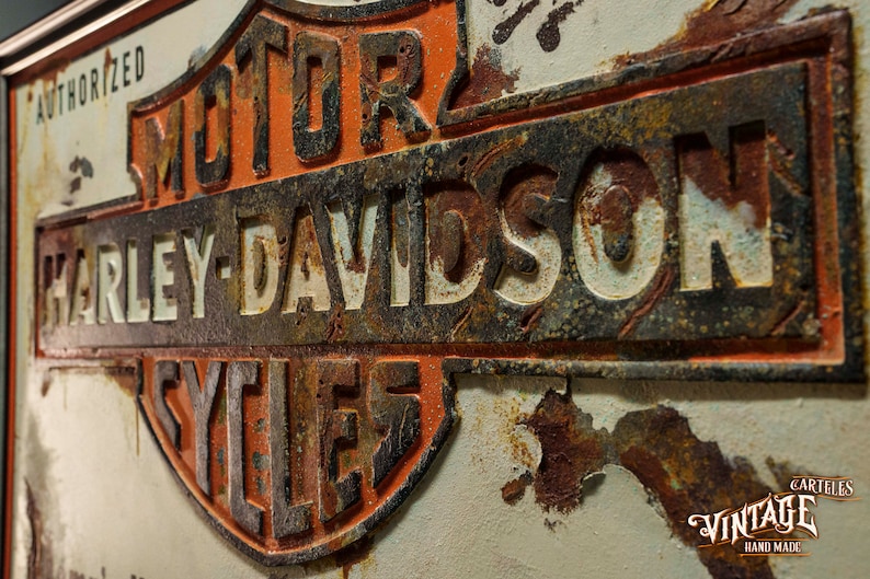 Vintage Harley Davidson Sign From the 1930s - Authenticity, Oxidation ...