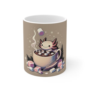 Christmas Axolotl Mug 11oz - Unique 'axo-lotl Joy' Festive Coffee Cup ...
