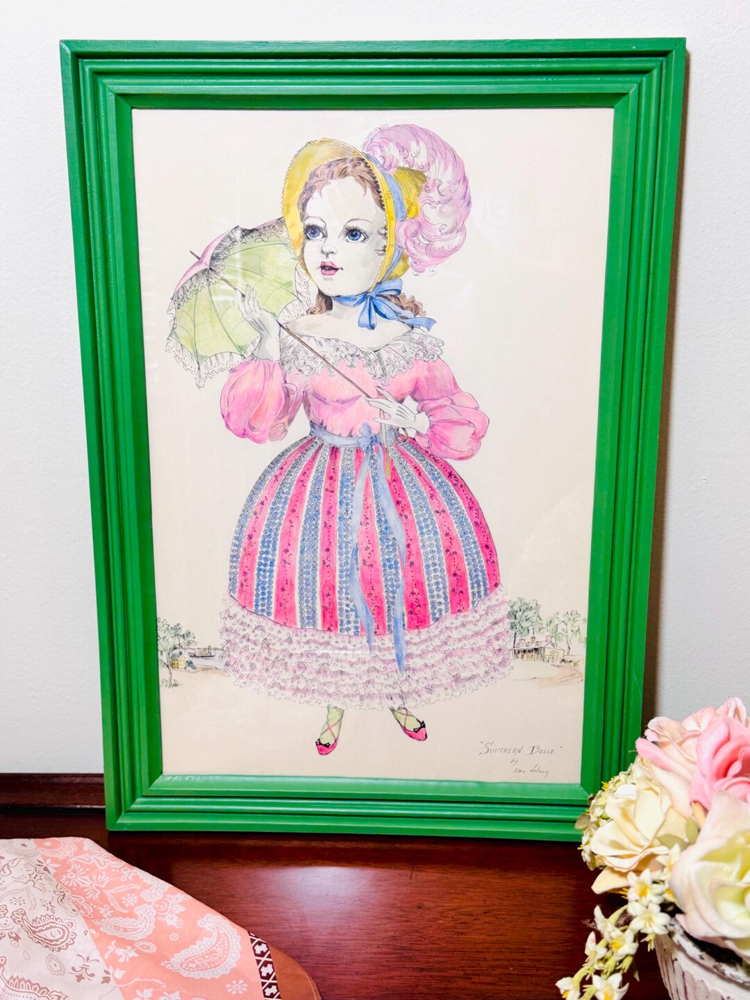 Southern Belle Vintage by Ellen Nelson Vibrant Art Portrait With VTG ...