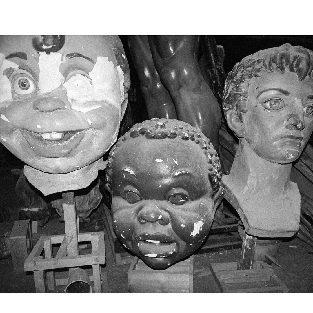 New Orleans Mardi Gras Heads Black & White Photo Print, Louisiana ...