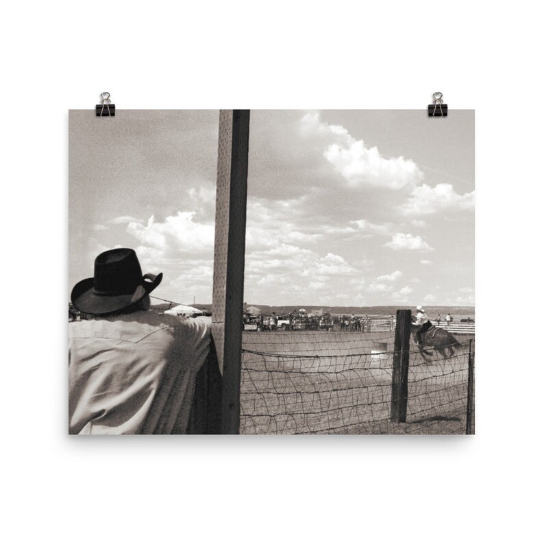 Americana Rodeo Cowboy, Horizontal Black & White Photo Print, Horse ...