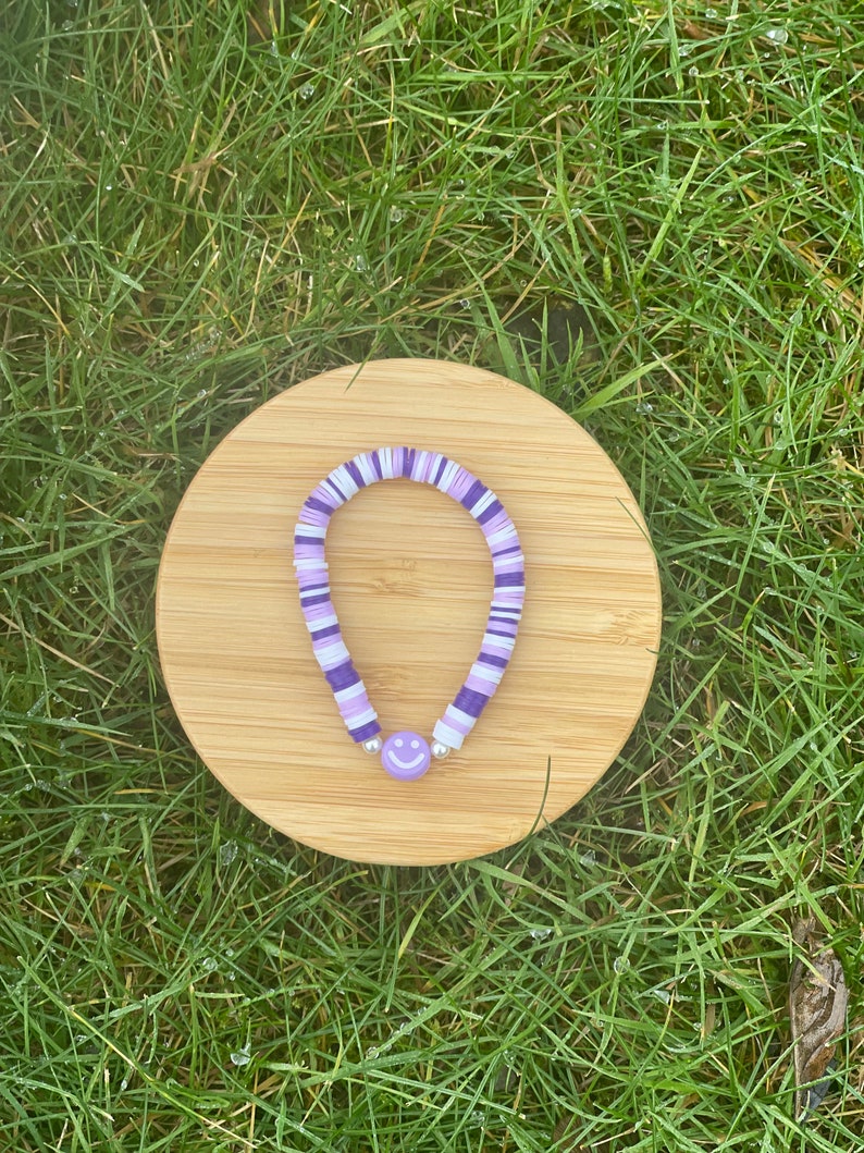 Purple Smiley Face Bracelet - Etsy