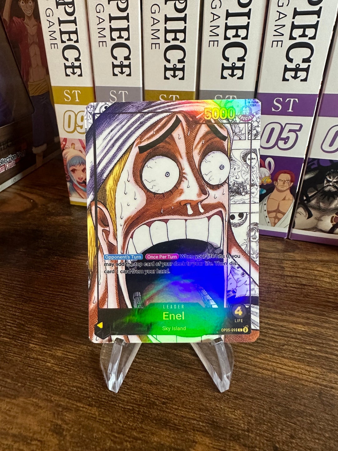 Enel yellowcustom LEADER Set One Piece Card Game TCG Holographic Handmade OP05 Awakening New Era ...