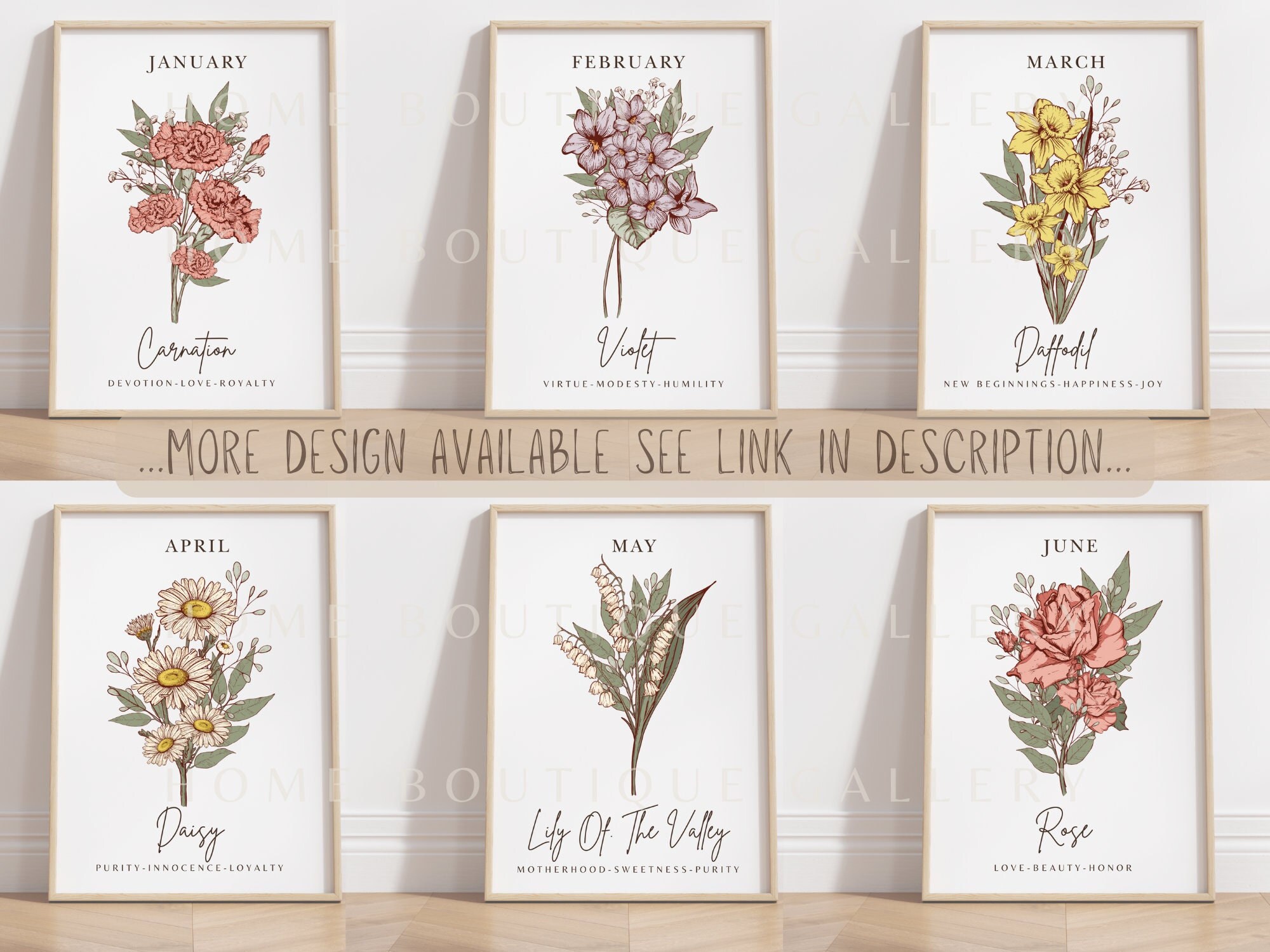 September Birth Flower Print Aster Flower Wall Art Print Birth Month ...