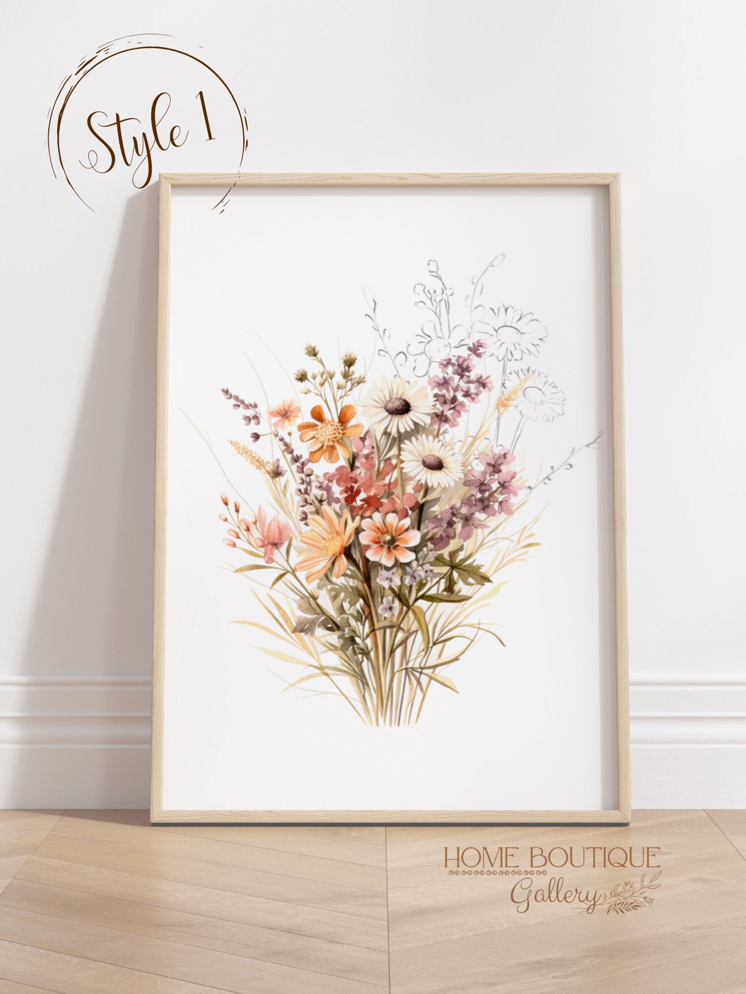 Wildflower Watercolor Set of 3 Floral Art Prints Wildflower Wall Art ...