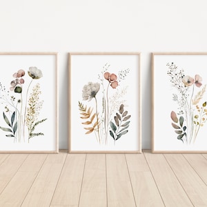 Wildflower Home Decor Wall Art for Living Room Wild Floral Artwork Set ...