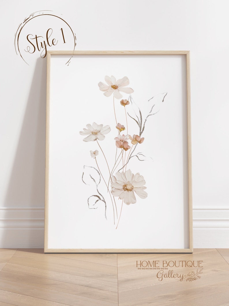 Wildflower Wall Art Prints Set of 3 Watercolor Wildflower Art Print Wildflower Nursery Wall ...