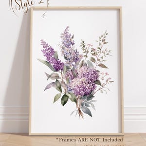 Watercolor Lilac Flower Prints Set of 3 Lilac Flower Wall Art Lilac ...
