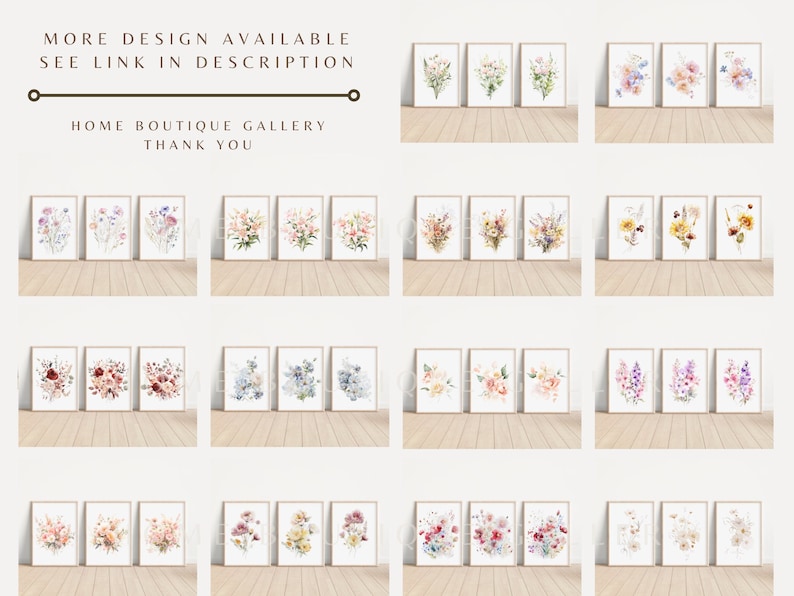 Set of 3 Watercolor Wildflower Print Wildflower Wall Art Prints ...