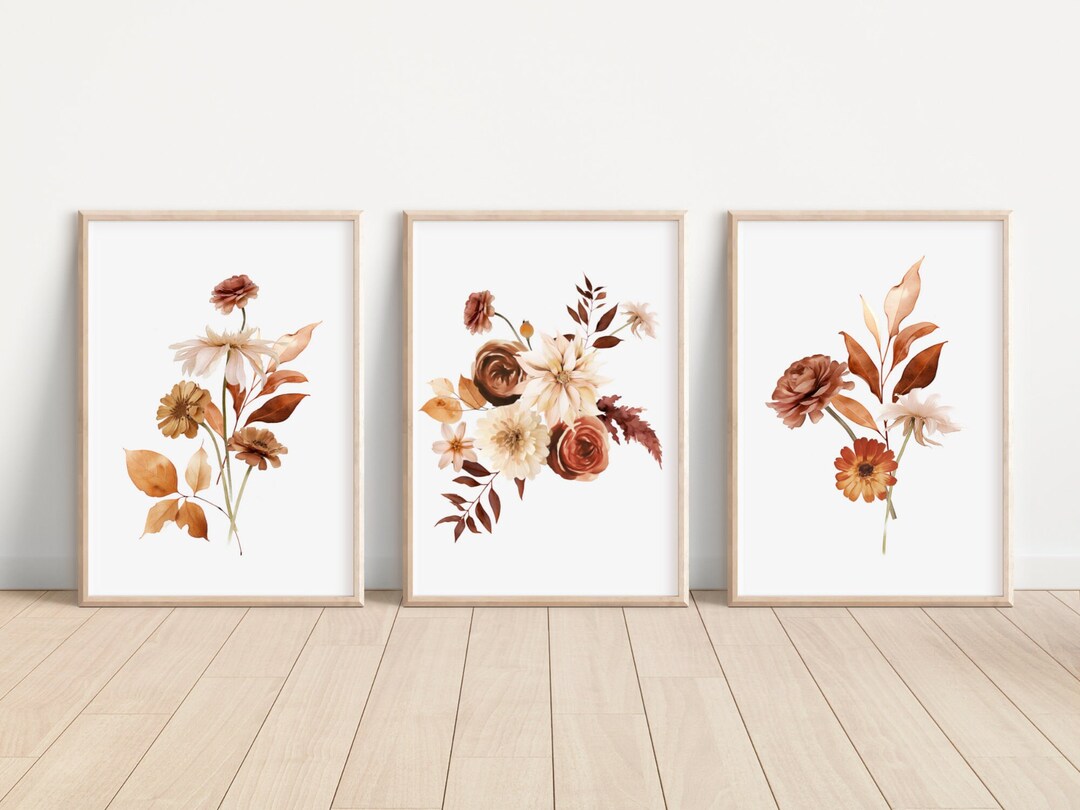 Wildflower Art Print Wildflower Home Decor Set of 3 Watercolor ...