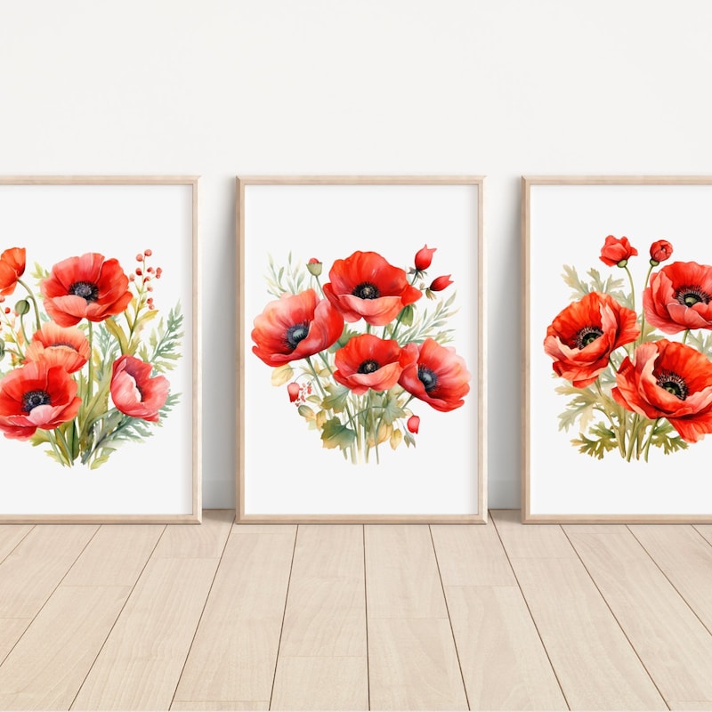 Poppy Wall Art - Etsy