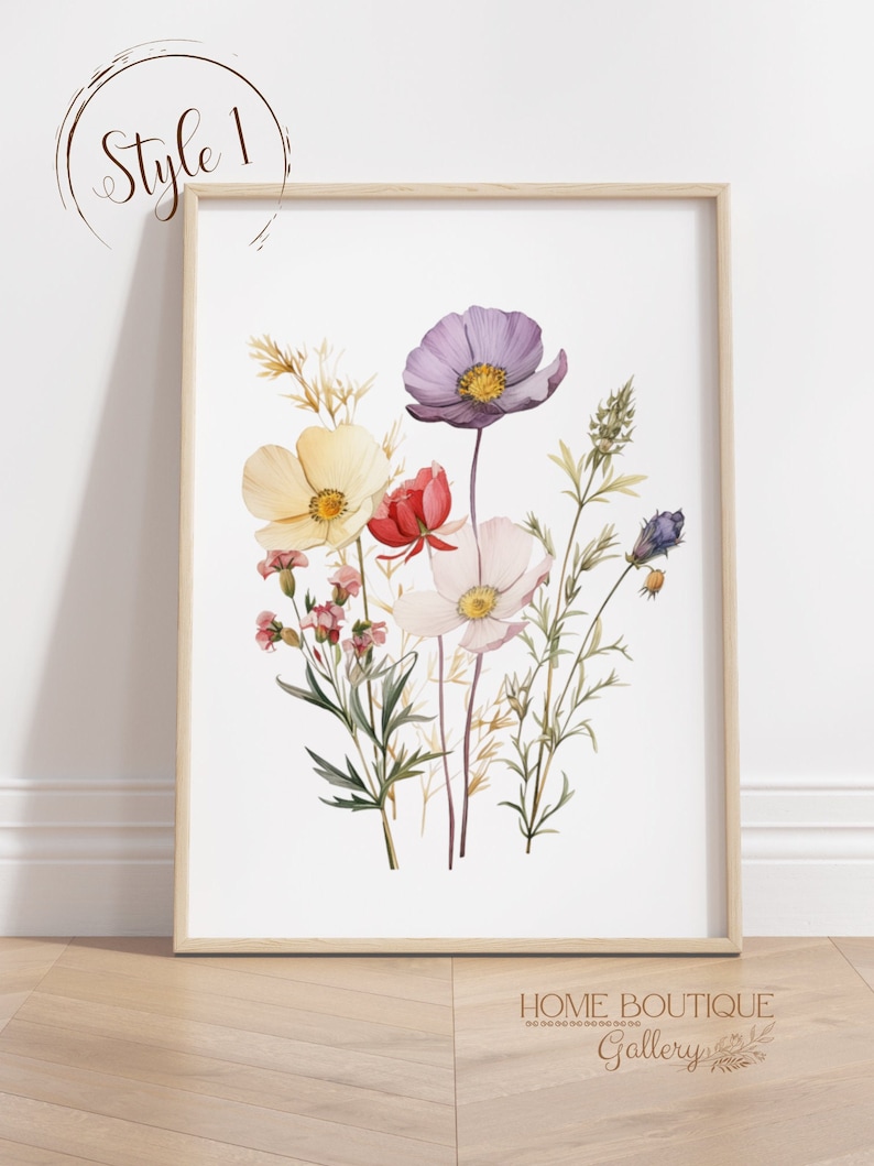 Wildflower Wall Art Prints Set of 3 Watercolor Wildflower Art Prints ...