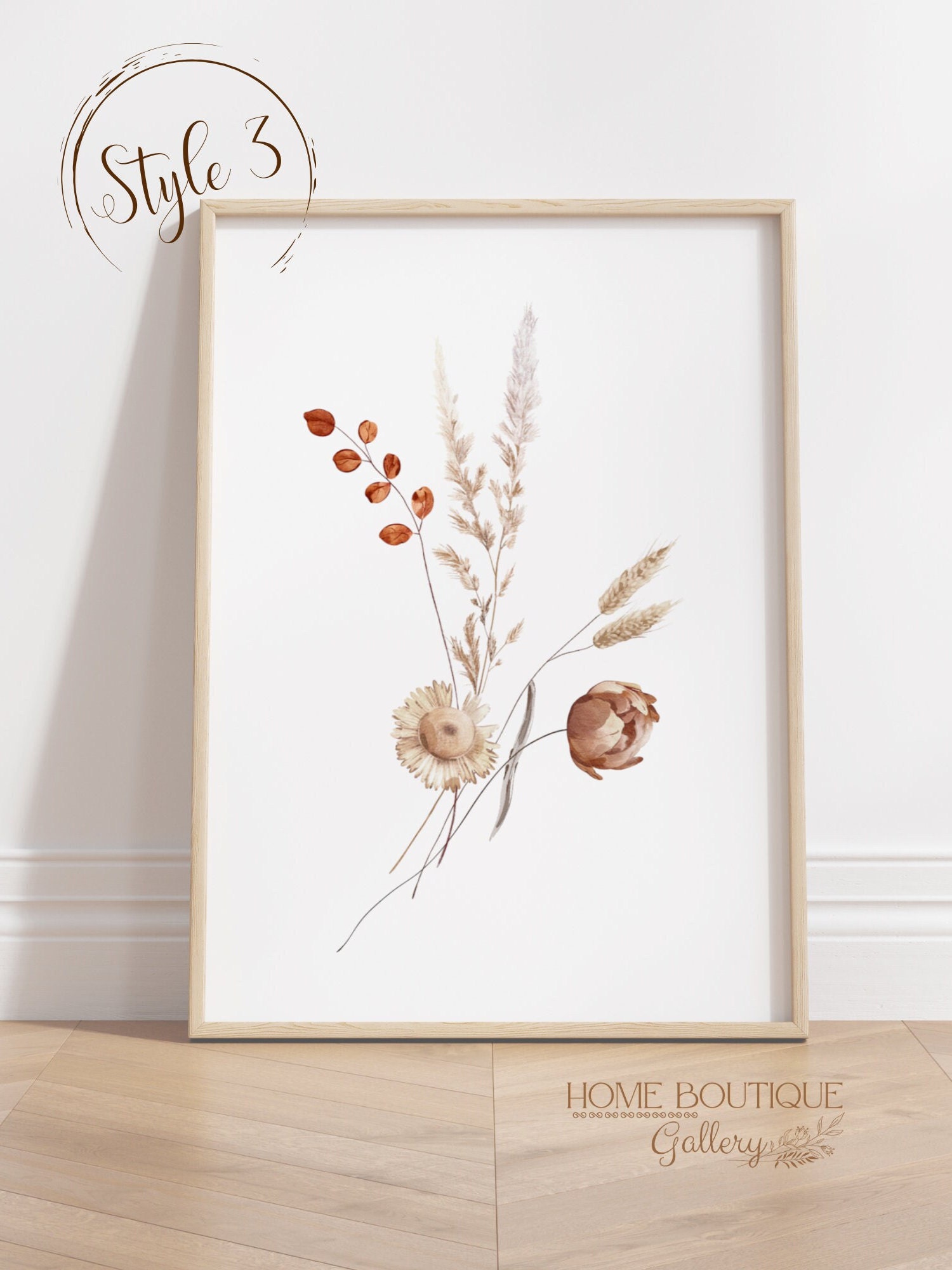 Bohemian Floral Print Watercolor Bohemian Flower Print Set Bohemian ...