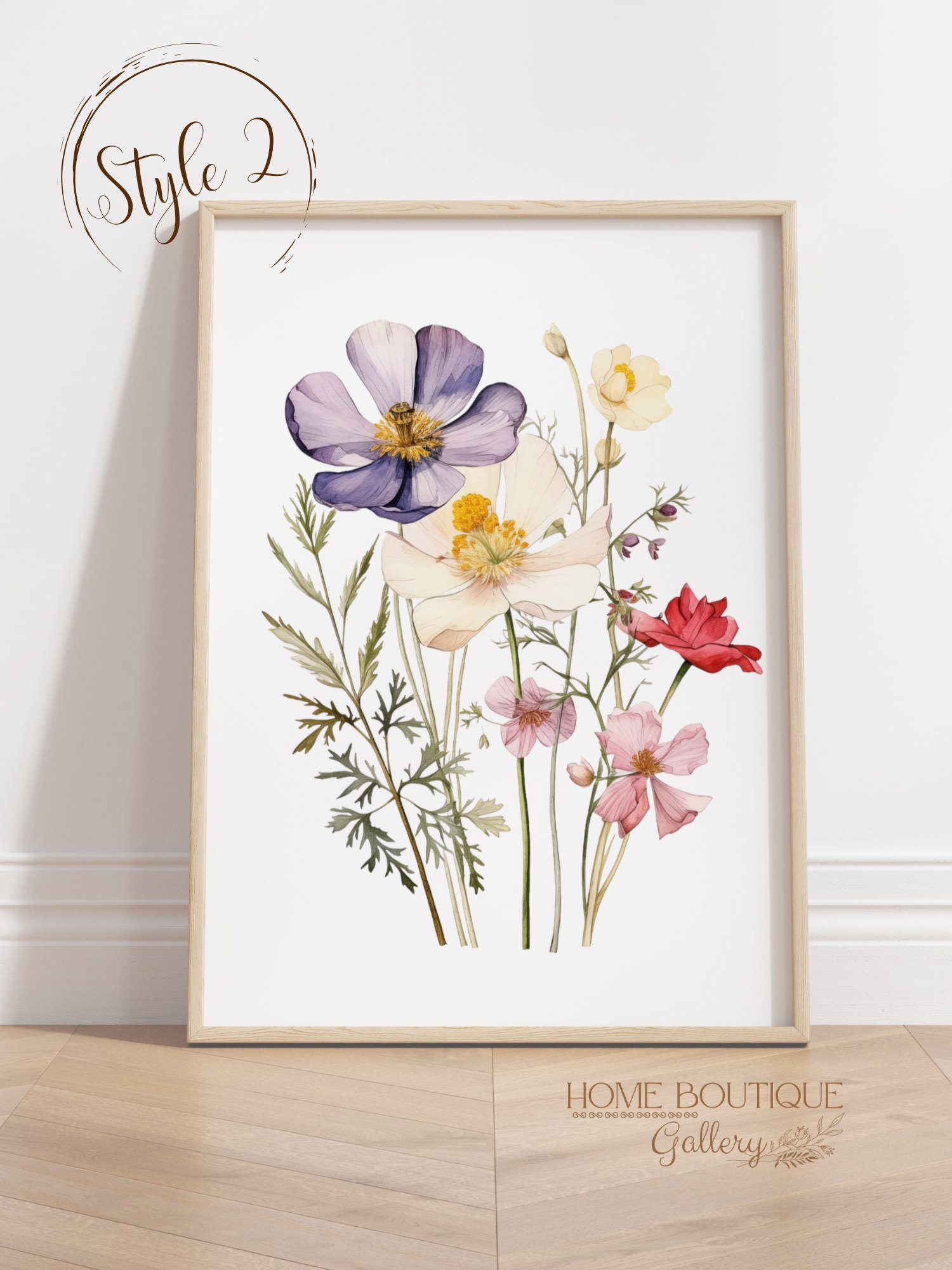Wildflower Wall Art Prints Set of 3 Watercolor Wildflower Art Prints ...