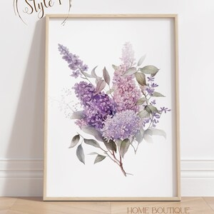 Watercolor Lilac Flower Prints Set of 3 Lilac Flower Wall Art Lilac ...