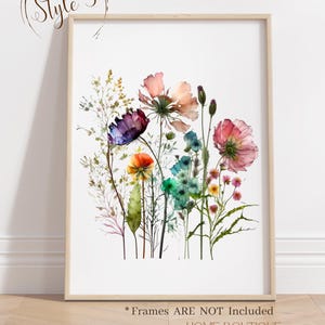 Set of 3 Watercolor Wildflower Print Wildflower Wall Art Prints ...