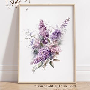 Watercolor Lilac Flower Prints Set of 3 Lilac Flower Wall Art Lilac ...