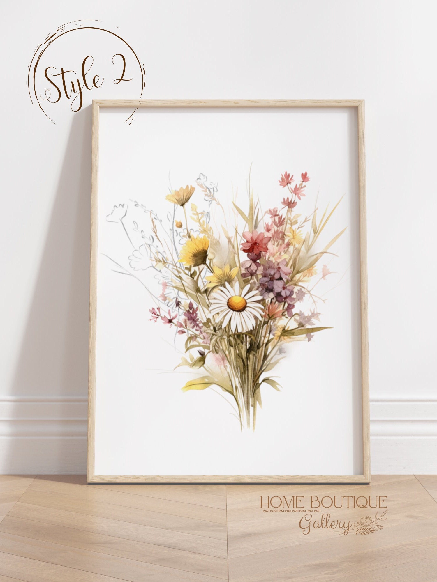 Wildflower Watercolor Set of 3 Floral Art Prints Wildflower Wall Art ...