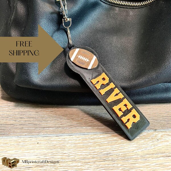 Football Keychain - Etsy