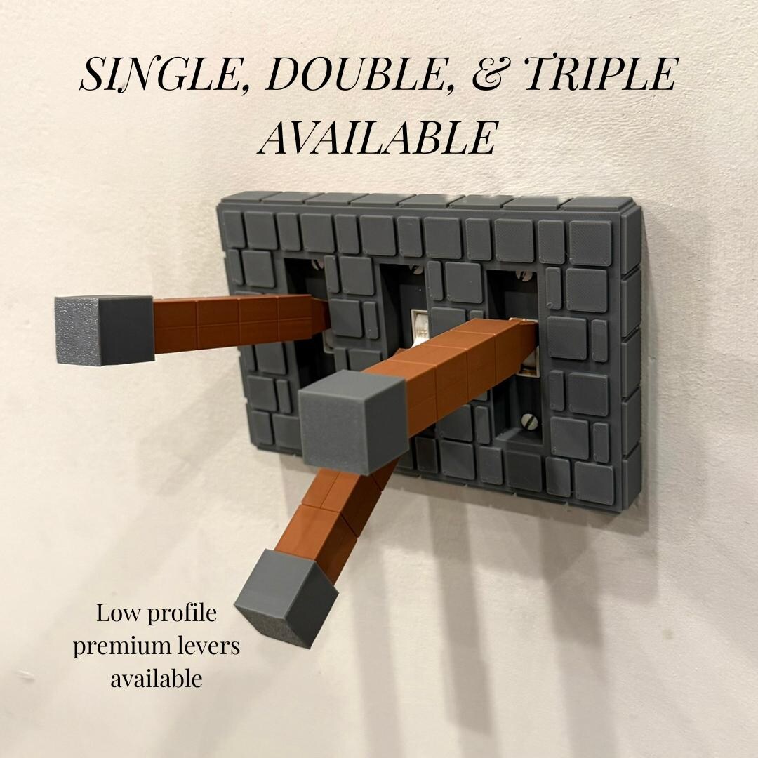 Lever Light Switch Cover Pixel Game Inspired Bedroom Decor Birthday ...