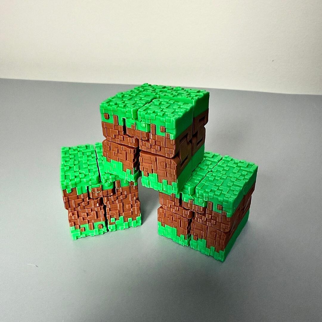 Mining Game Grass Block Infinite Cube Fidget Party Favor Sensory ...