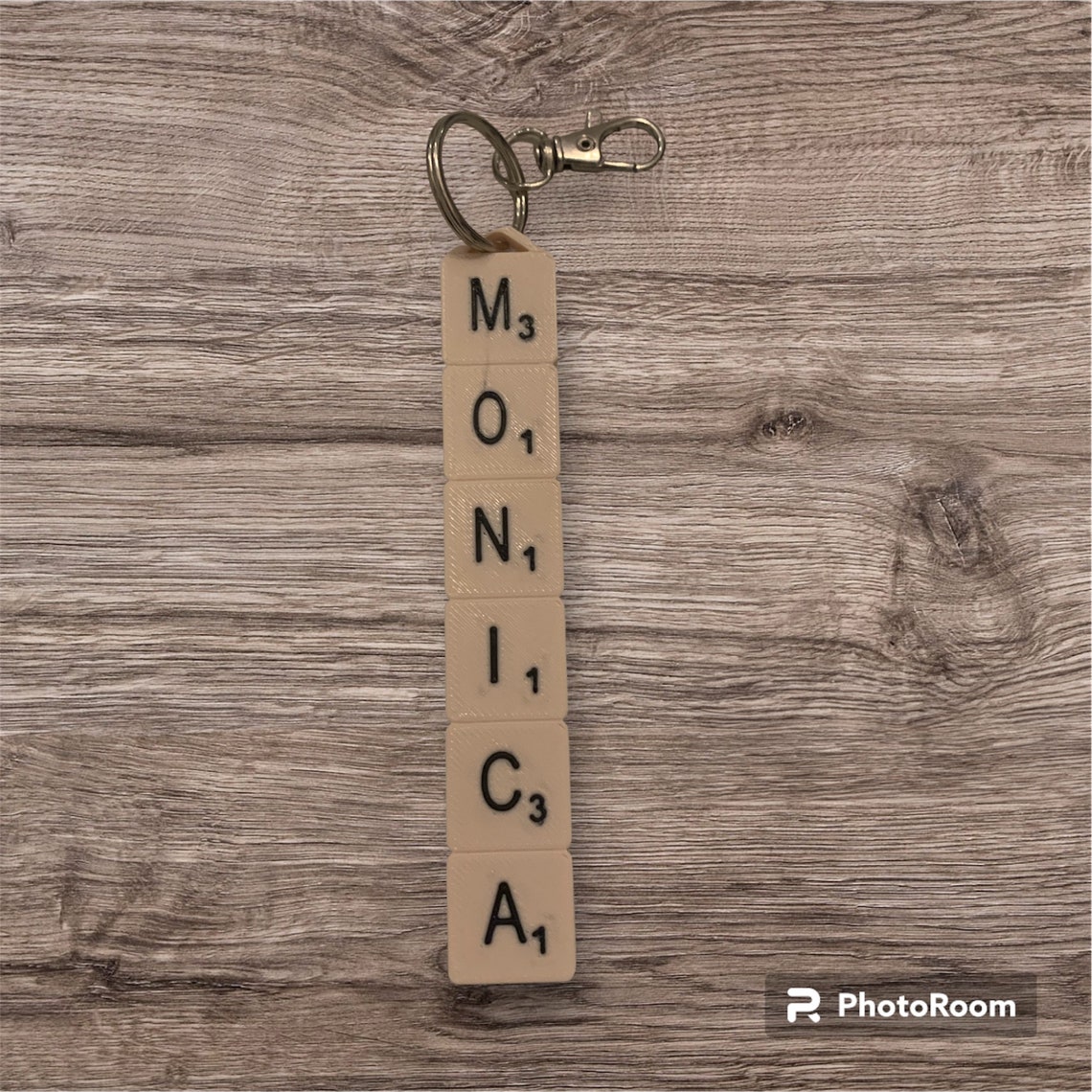 Personalized Keychain, Scrabble Tile Name Keychain, Sustainable, Vegan ...