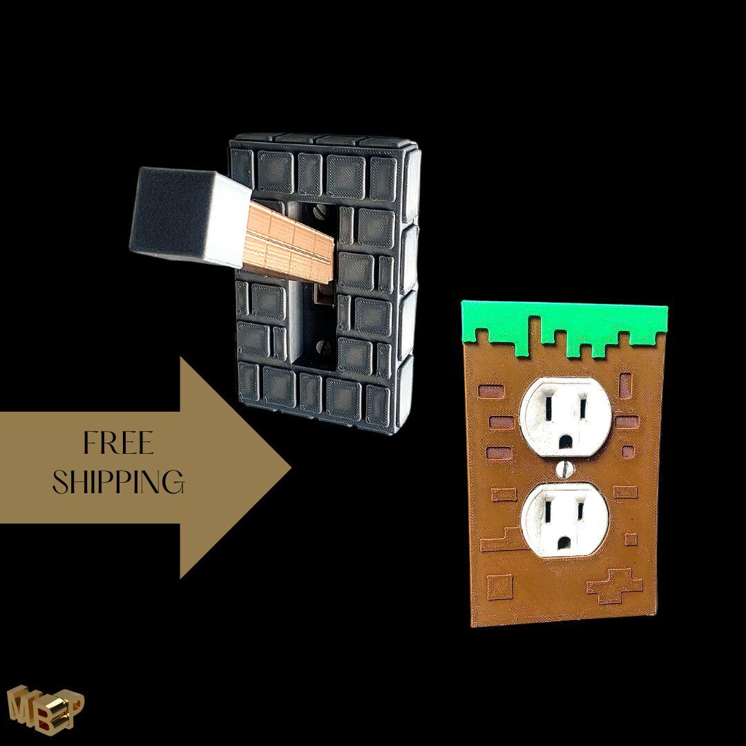 Minecraft-inspired SET Light Switch and Outlet Cover, Birthday Gift ...