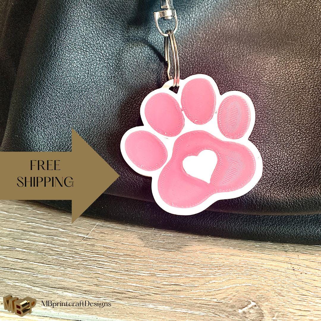 Dog Paw Keychain, Cat Paw, Pet Lover Keychain for Pet Parent, Pet Gift ...