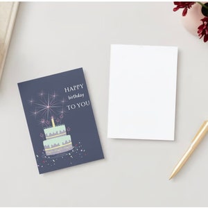 Cake Happy Birthday Card - Etsy