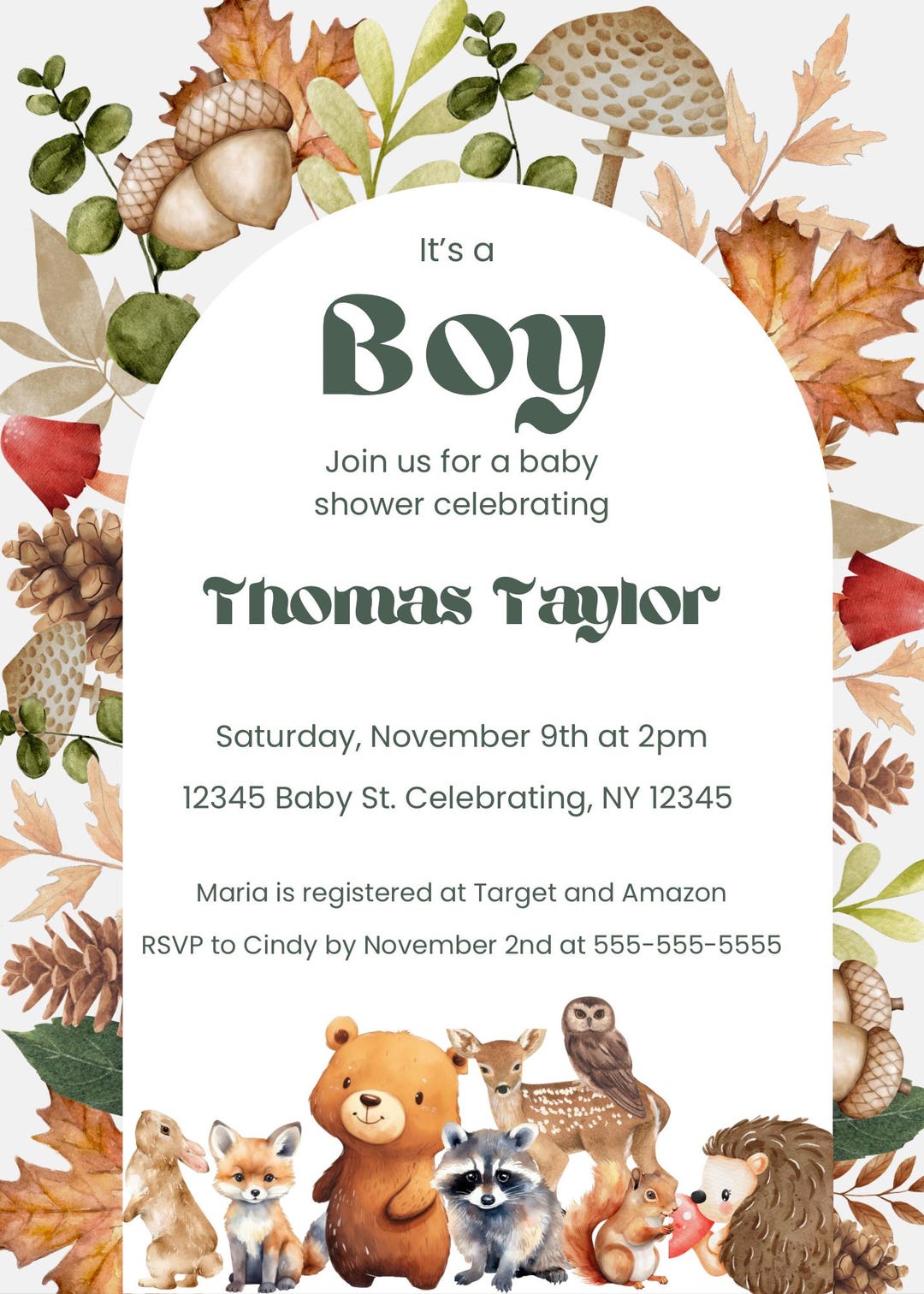 Forest Friends Birthday Party Invitation - Etsy