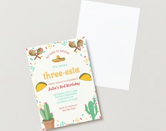Three-esta Birthday Party Invitation - Etsy