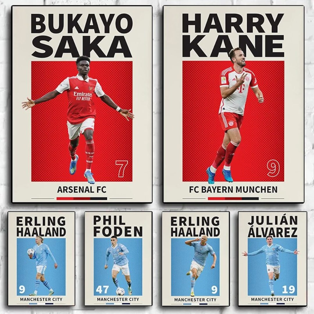 Football Poster Choose 5 Players, Ronaldo , Erling Haaland , Phil Foden ...