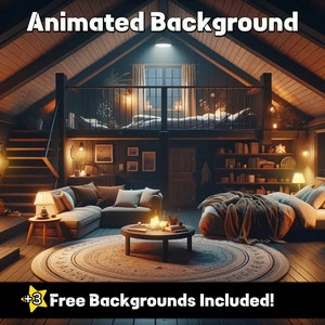 Animated Wallpaper Vtuber Bedroom Stormy Night ANIMATED BACKGROUND Just ...