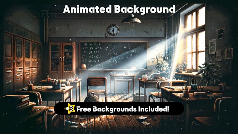 Animated Background Pixel Art | Japanese Vtuber Classroom | Dark Vtuber ...