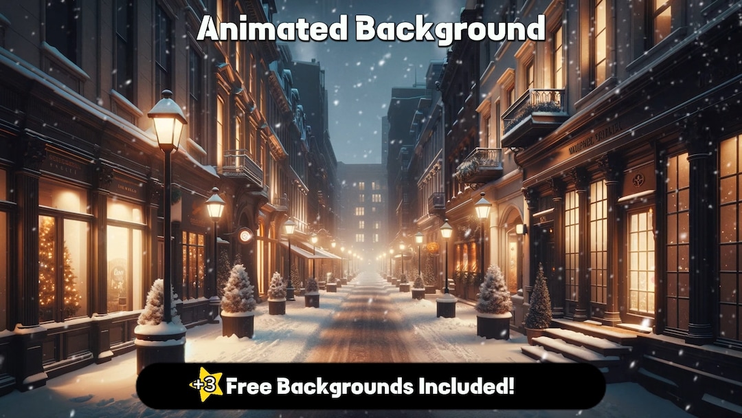 Christmas Vtuber Background | Winter Street | Vtuber ANIMATED ...