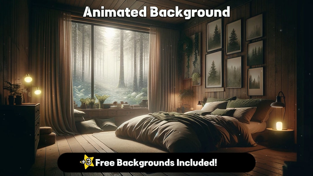 Animated Wallpaper | Cozy Bedroom | ANIMATED BACKGROUND | Just Chatting ...