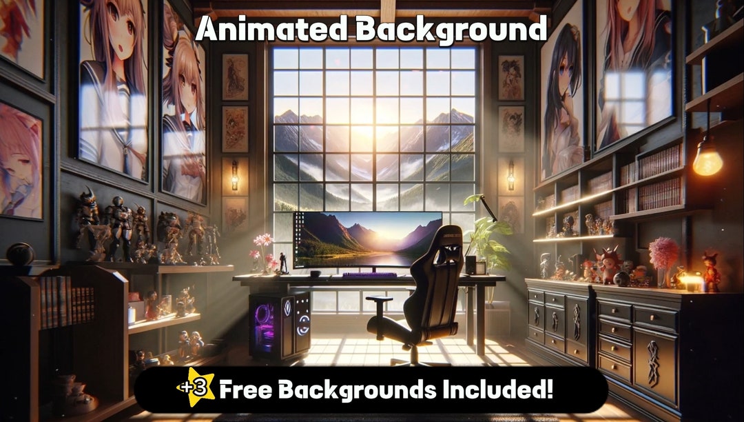 ANIMATED BACKGROUND | Animated Wallpaper Gaming Room | Twitch Overlay ...