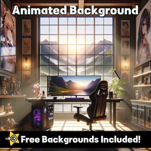 ANIMATED BACKGROUND | Animated Wallpaper Gaming Room | Twitch Overlay ...