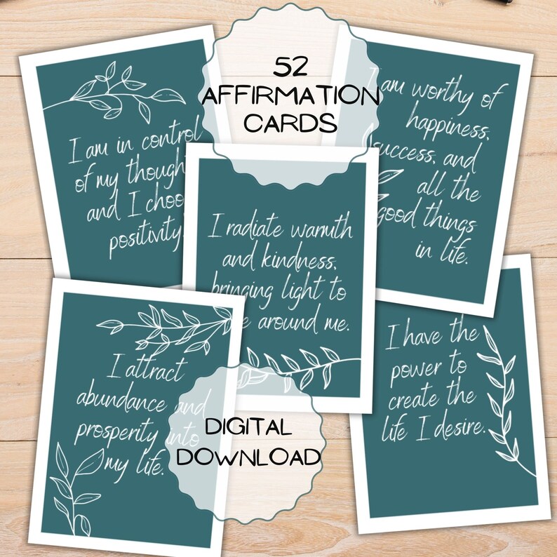 Set of 52 Affirmation Cards With Inspiring Quote Positive Life ...