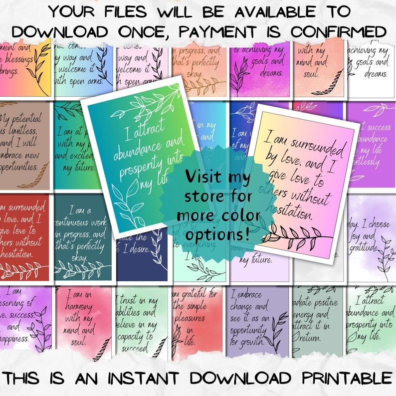 Set of 52 Affirmation Cards With Inspiring Quote Positive Life ...