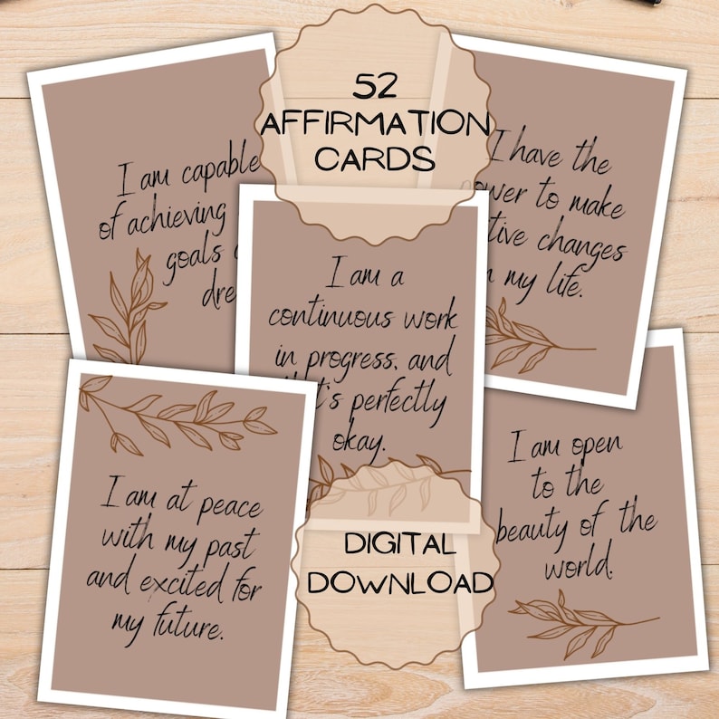 Set of 52 Affirmation Cards With Inspiring Quote Positive Life ...