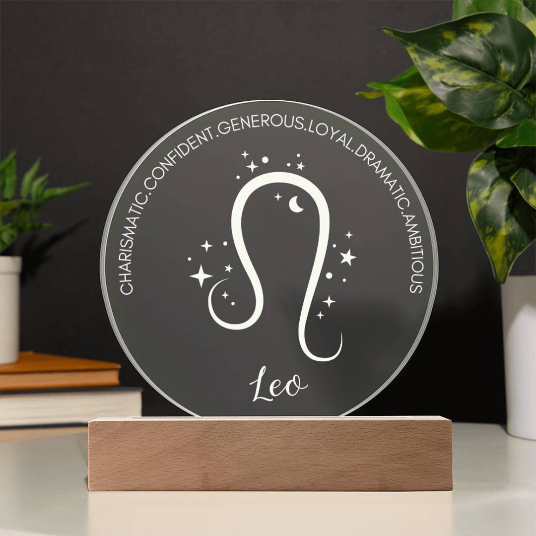 LED Acrylic Plaque Leo Zodiac Sign Astrology Bedroom - Etsy