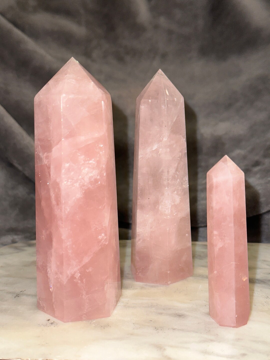 Rose Quartz Crystal Towers With Flash and Rainbows - Etsy