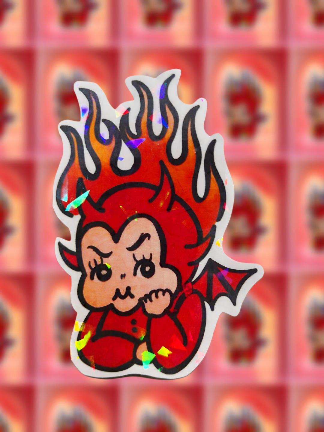 Handmade Kewpie Devil Sticker: Sparkly Punk Y2K Vinyl - Etsy