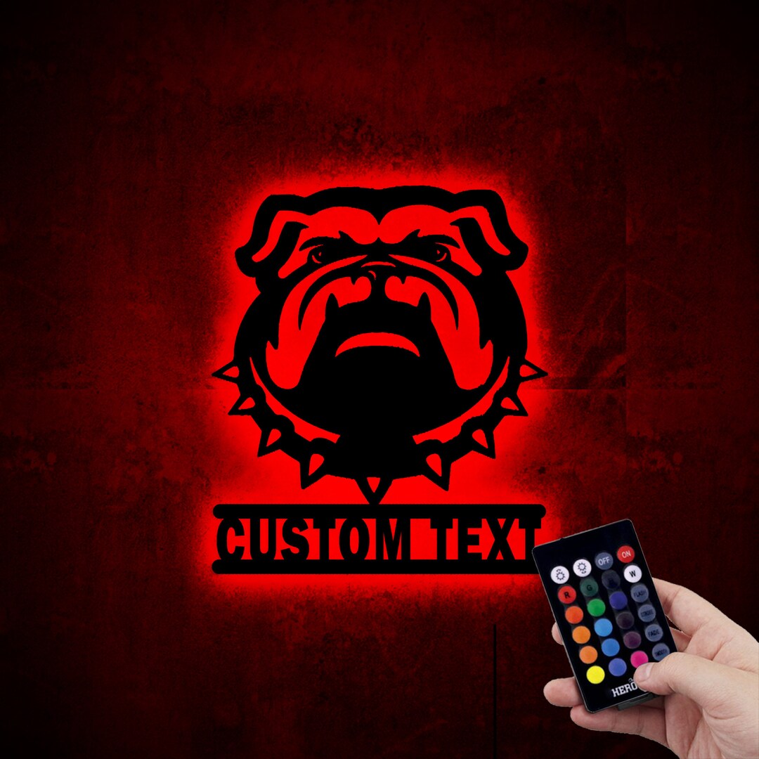 Custom Bulldog Neon Led Wall Artbulldog Artbulldog Lover - Etsy