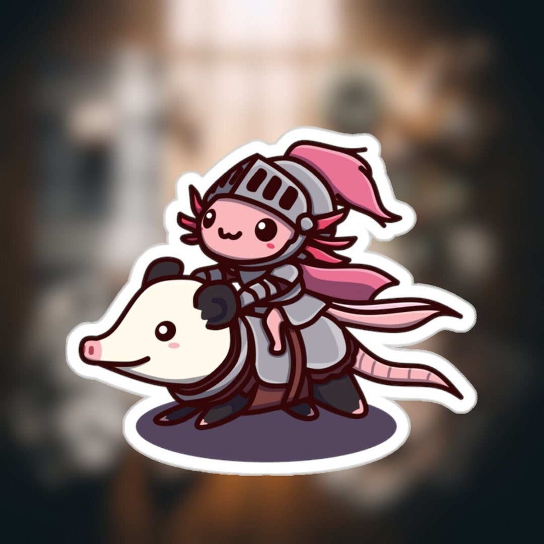 Cute Axolotl and Opossum Sticker Kawaii Chibi Anime Possum - Etsy