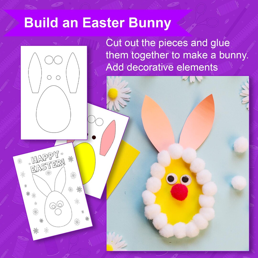 Build an Easter Bunny Craft. Craft Template for Kids, Kindergarten ...