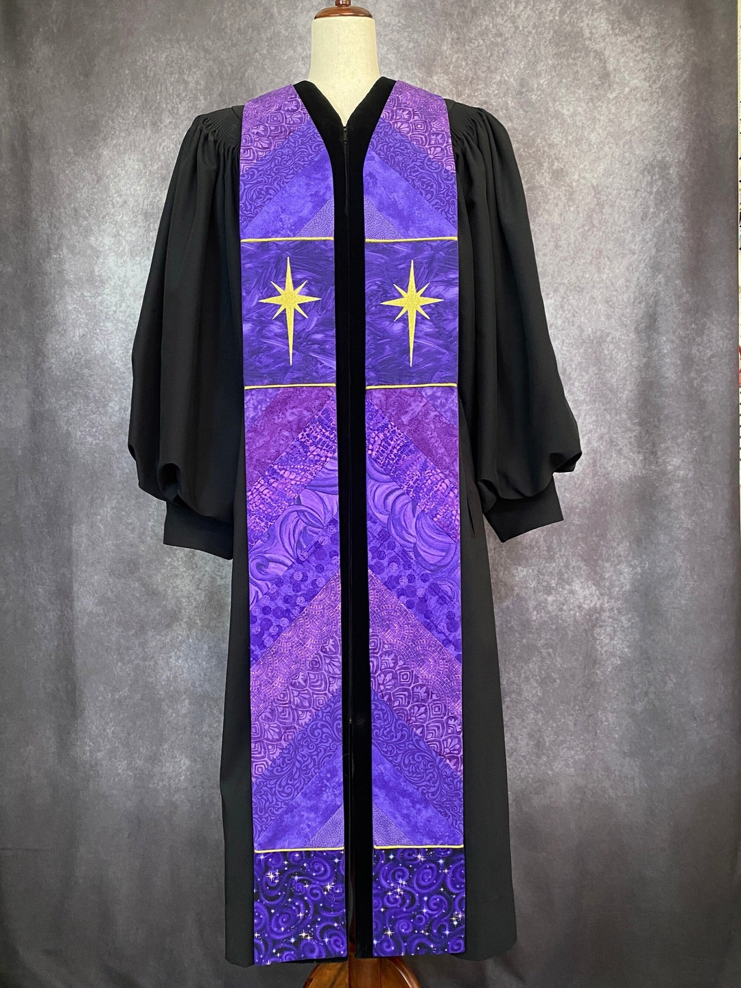 Custom Sized Purple Clergy Advent Stole, Great Pastor Gift, Monogram - Etsy