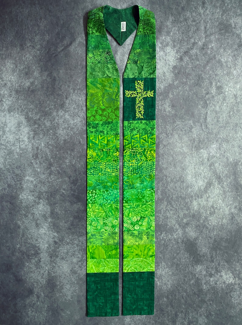 Custom Sized Green Clergy Stole, Ordinary Time, Great Pastor Gift ...