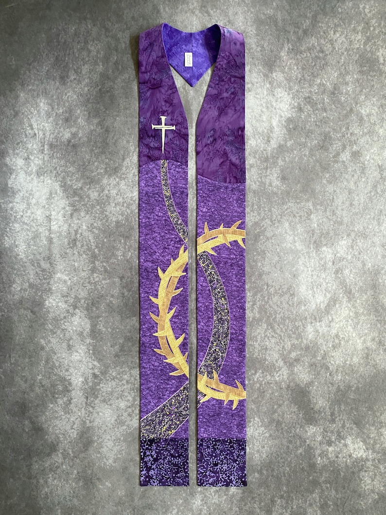 Custom Purple Lenten Stole, Embroidered Clergy Apparel - Etsy